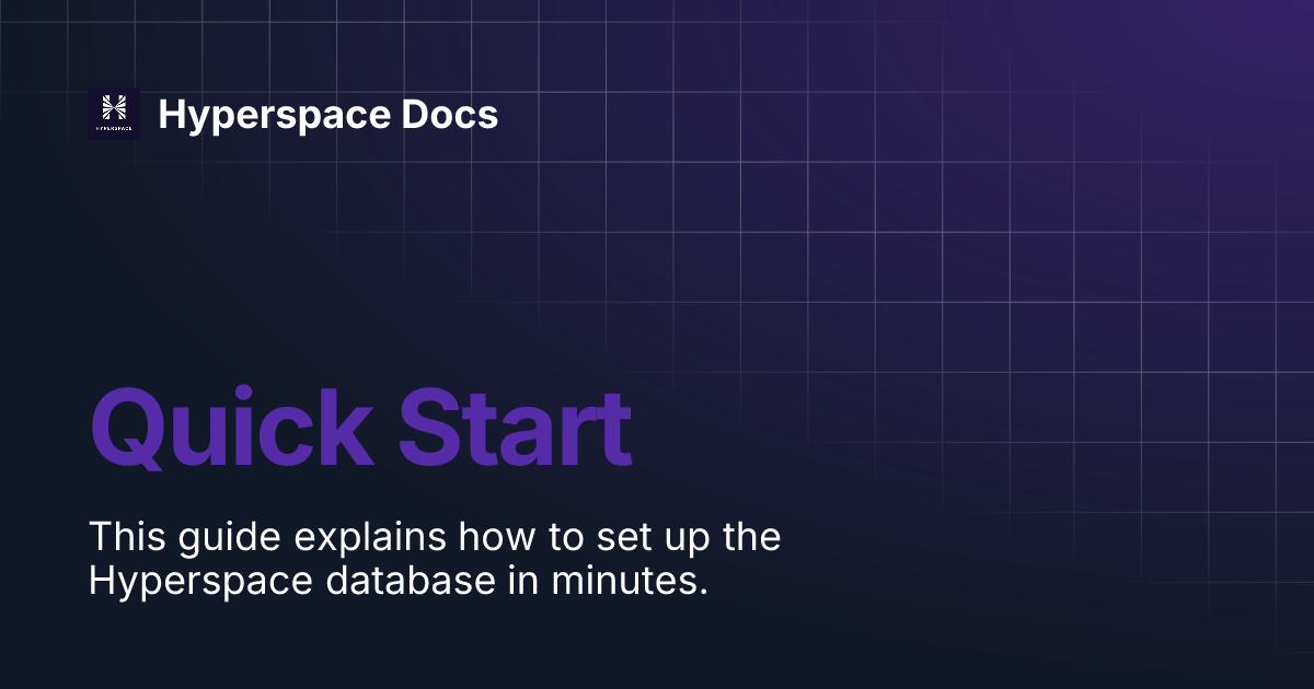 Quick Start | Hyperspace Docs